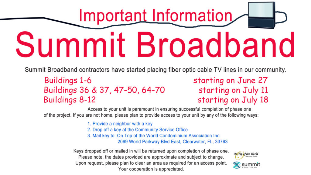 Nancy’s Bulletin Board – On Top of the World Clearwater